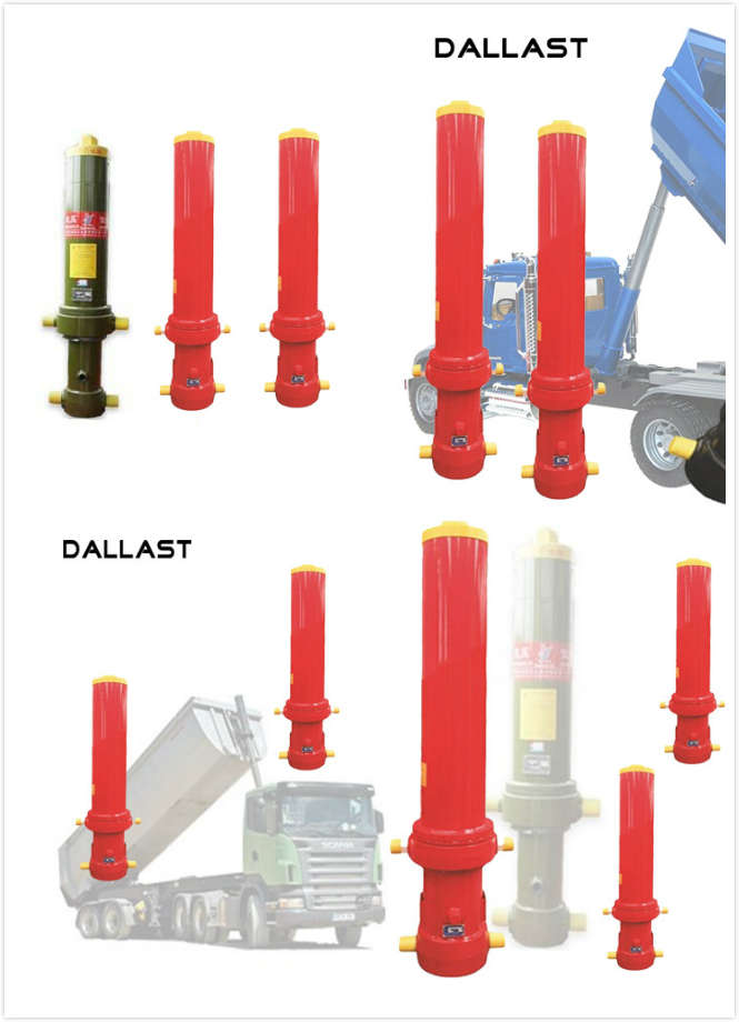 Dump Truck Telescopic Cylinder Multi stage 4 Chromed , Telescopic ...